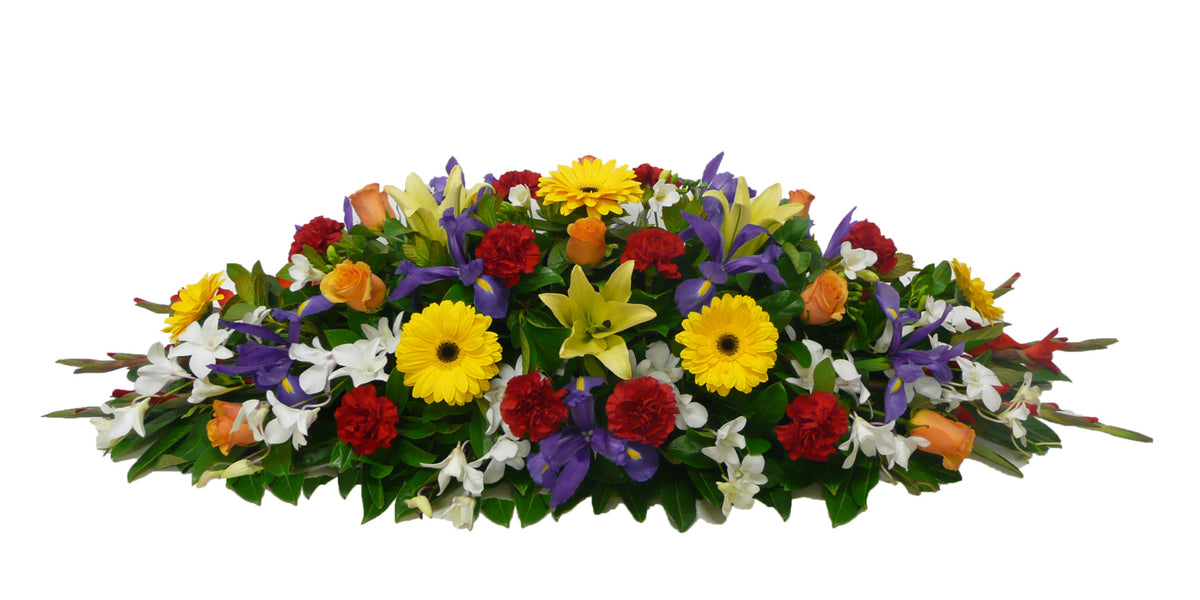 Mixed Bright Casket Spray – Flowers Of Adelaide
